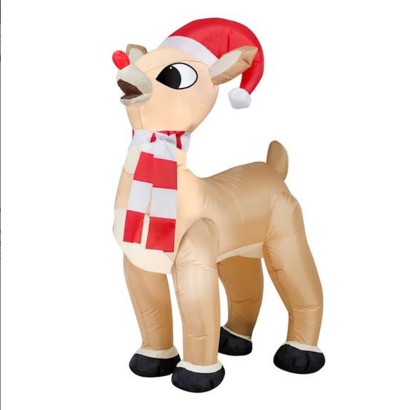 Holiday | Gemmy Airblown Inflatable Rudolph With Light Up Nose35 Feet ...